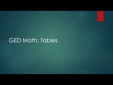 GED Math: Tables - YouTube