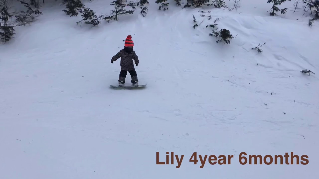 スノーボード キッズ 4歳 Lily 4years SnowBoard - YouTube
