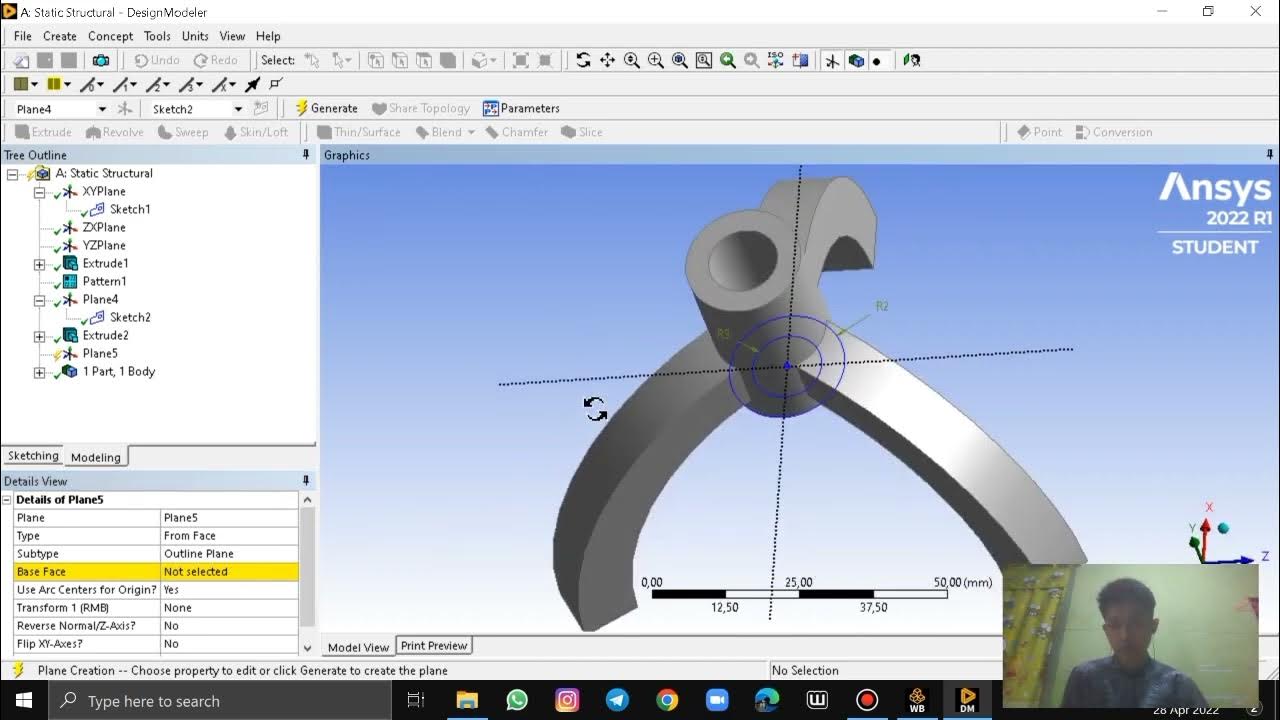 TUTORIAL ANSYS WORKBENCH 2022 R1 STUDENT MEMBUAT SEBUAH STAND BASE YANG TELAH DIBERI PEMBEBANAN ...