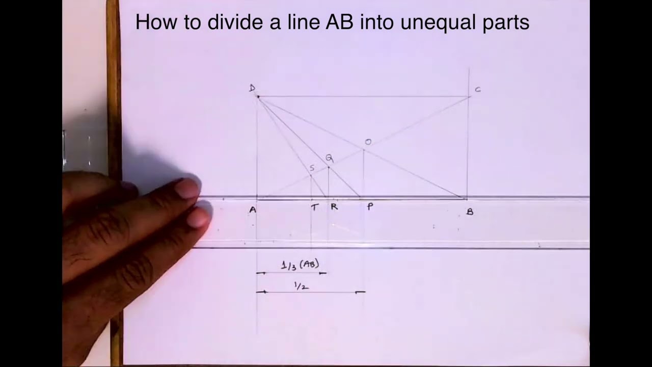How to divide a line into unequal parts - YouTube