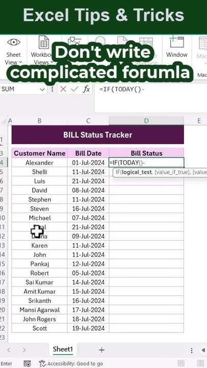 Dont Write Complicated Formulas In Excel‼️instead Use Amazing Trick Exceltips Excel Shorts 4574