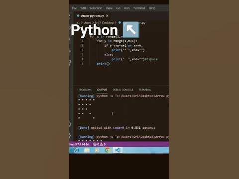 Python Arrow ↖️ Shape #python #education #pattern #viral #ytshorts - YouTube