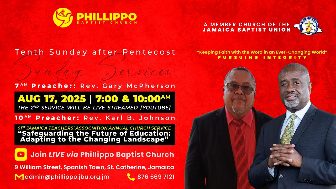 Phillippo Baptist Church Sunday Service: August 17, 2025 - YouTube