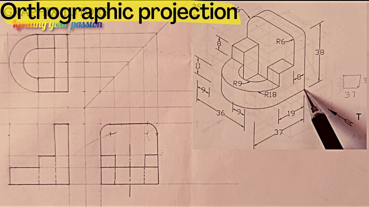 orthographic projection in technical engineering drawing ( third angle ...