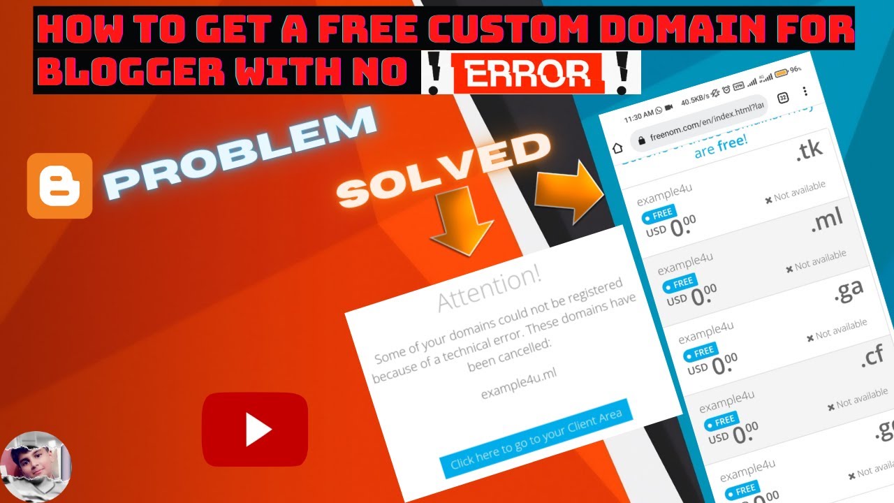 How to Get a Free Custom Domain For Blogger & apply It, No ERROR Free ...