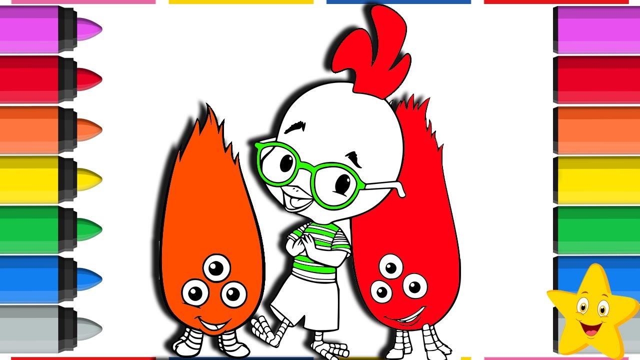 CHICKEN LITTLE COLORIG PAGES! color the chicken 🐔🤓 - YouTube