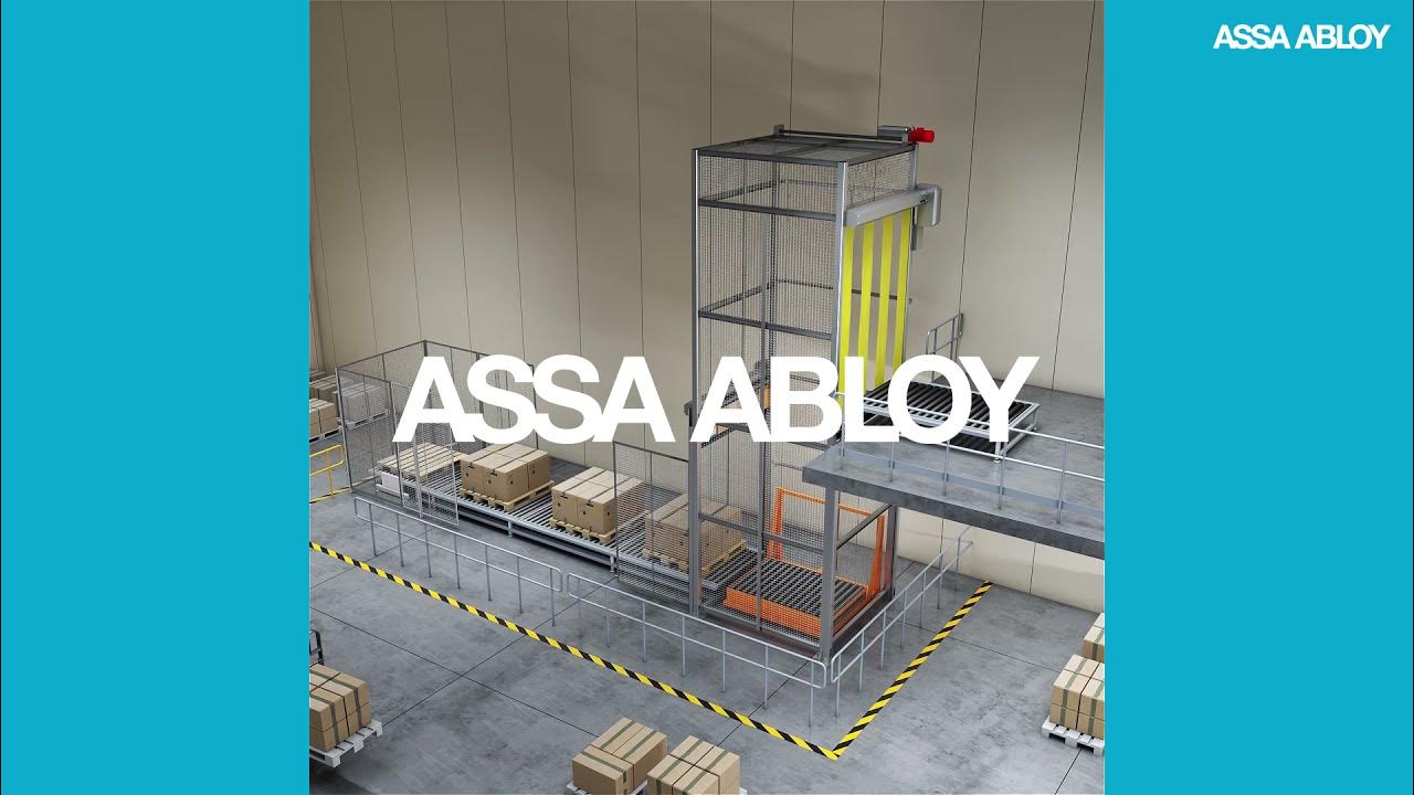 ASSA ABLOY RP300 Machine Protection Doors - integrated in automatic conveyer belt system - YouTube