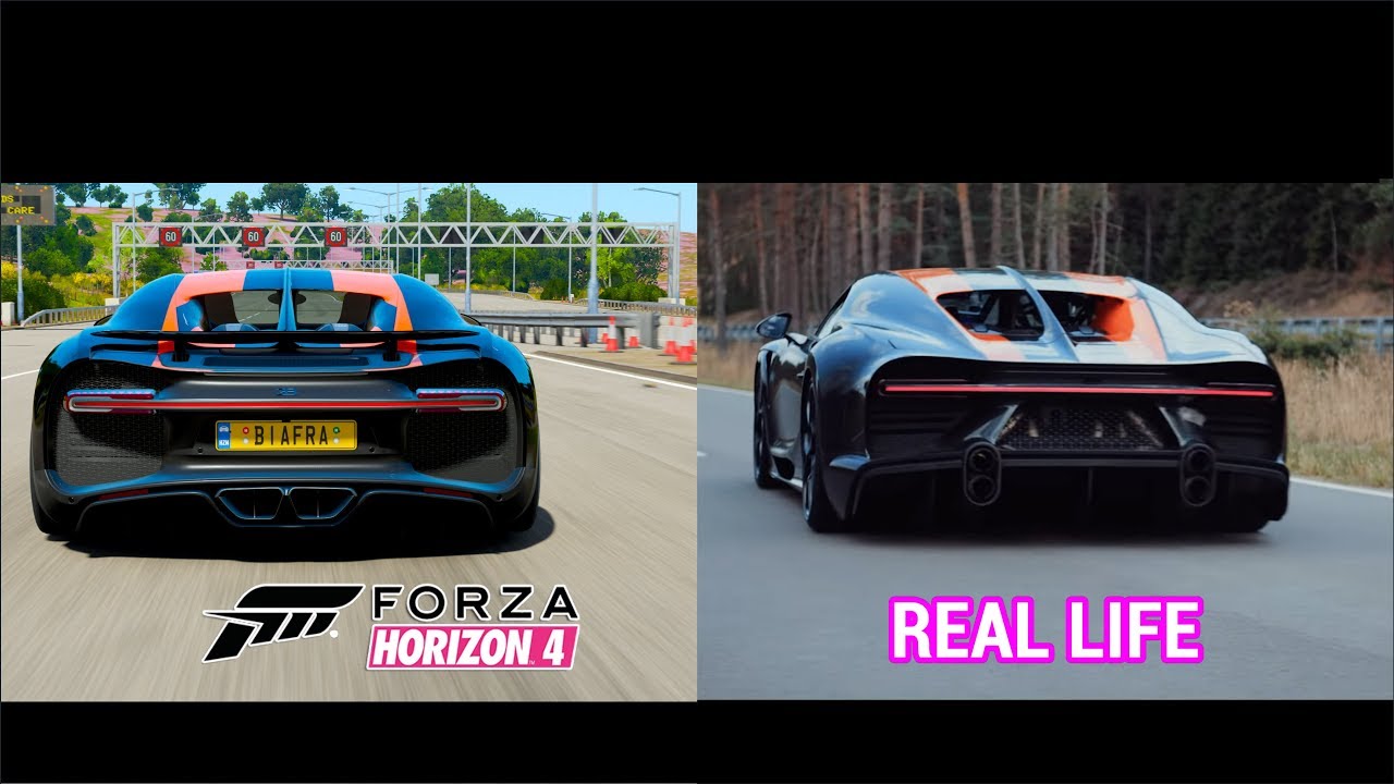 Top Speed Comparison FH4 Bugatti Chiron Vs Real Bugatti Chiron | Forza ...