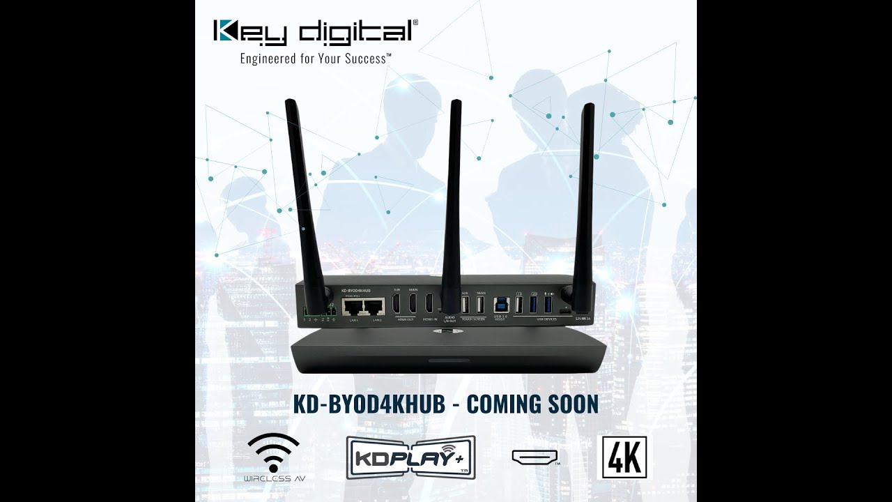 KD-BYOD4KHub Clutter-free Conferencing & Presentation Wireless Gateway - YouTube