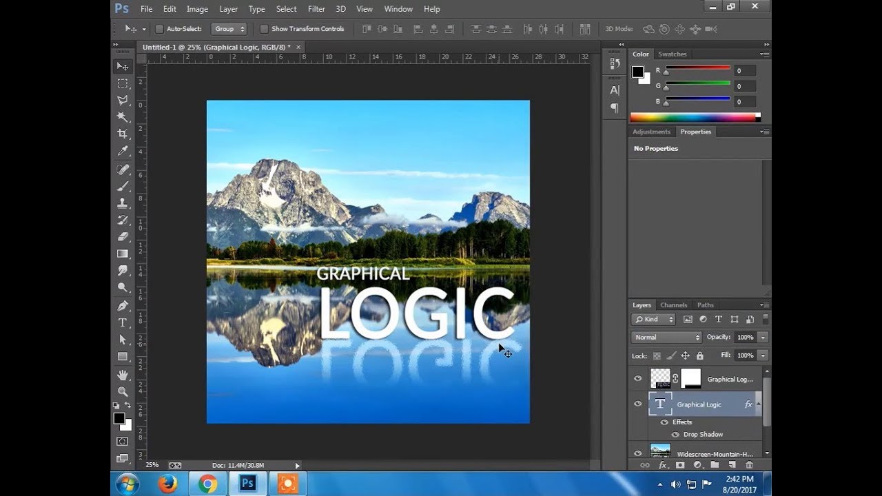 How to make Reflection - Text Ripple and Reflect Effect Photoshop ...