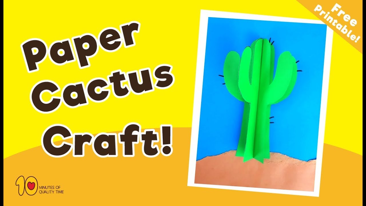Cactus Paper Craft for Kids - YouTube