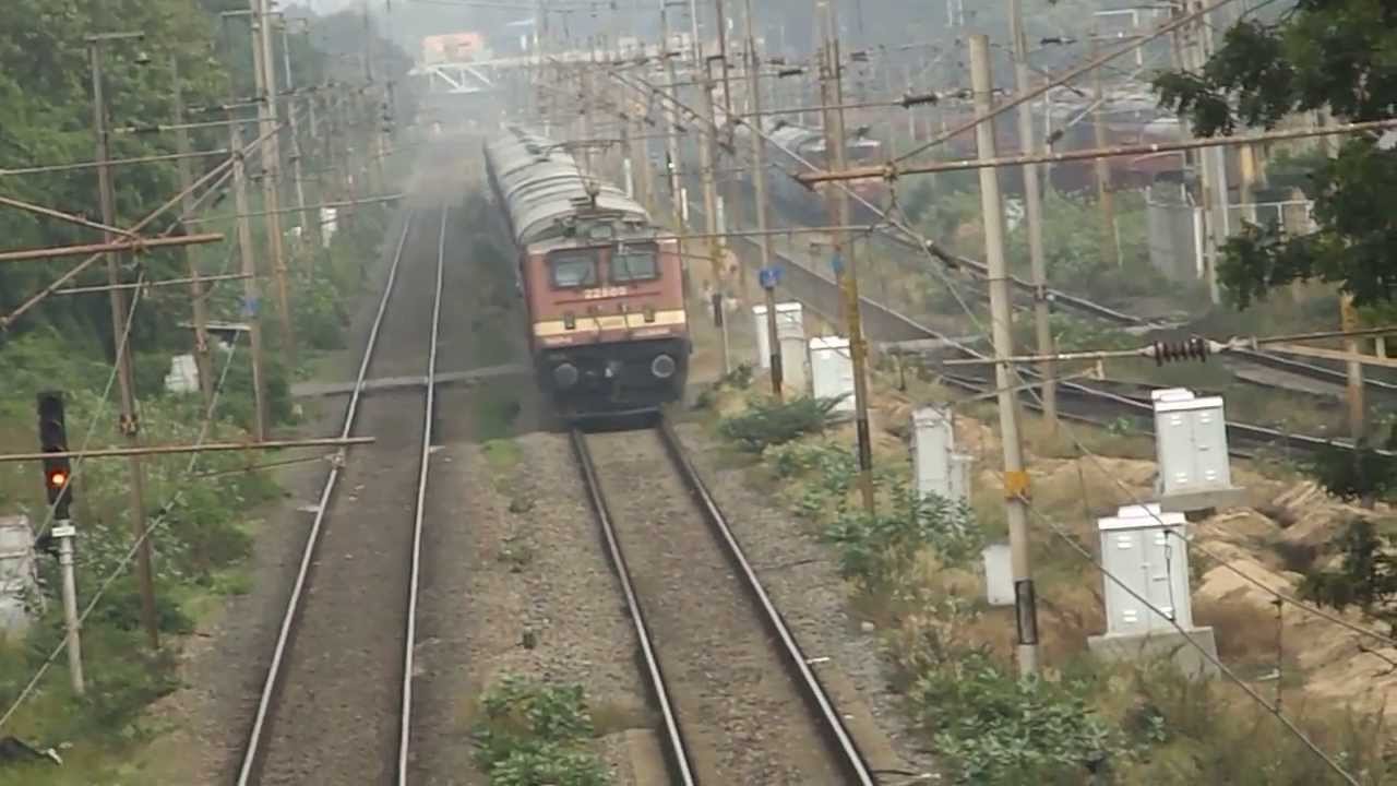 ET WAP4 Sanghamithra Overtakes AJJ WAM4 Thirupathi Express !! - YouTube