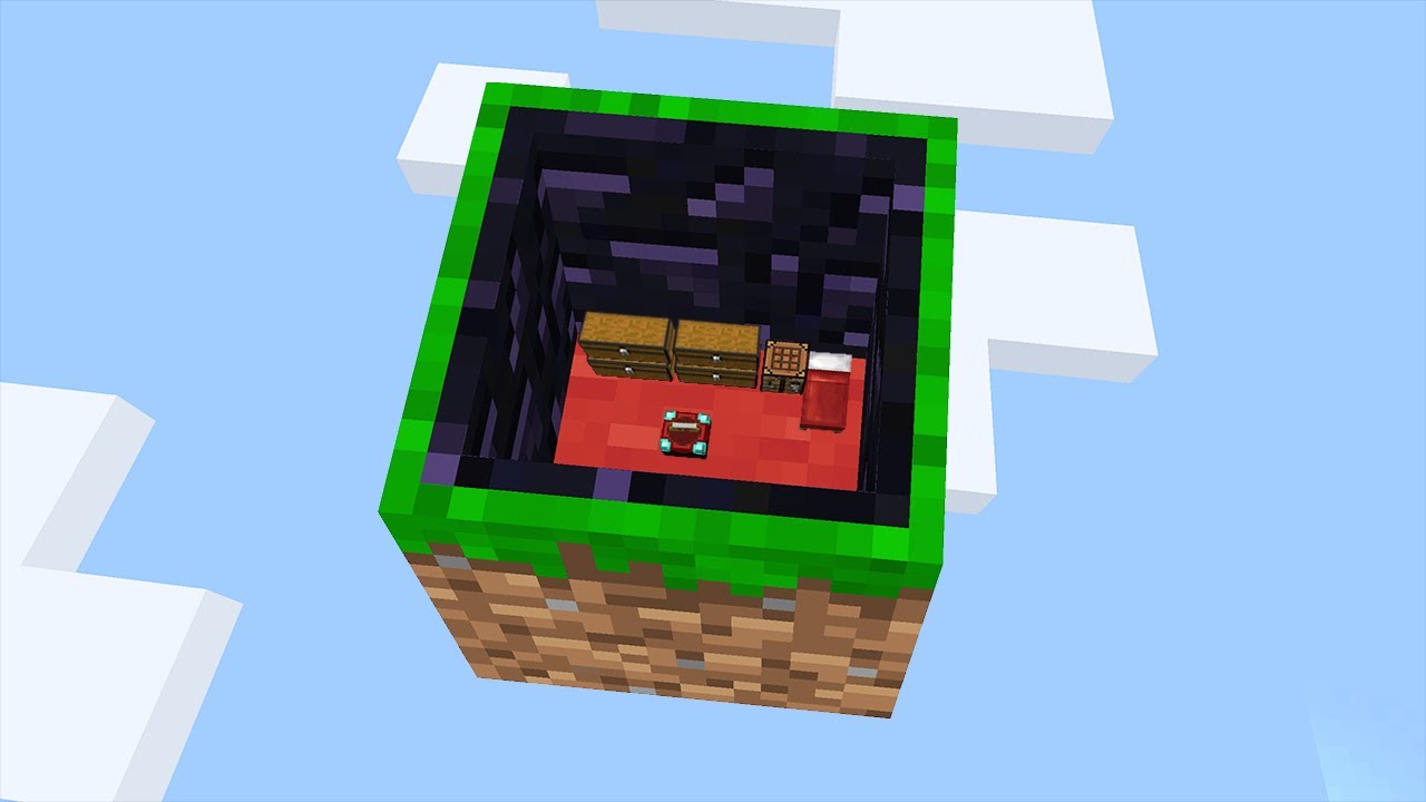 I built a SECRET BASE on 1 block Skyblock... (#3) - YouTube