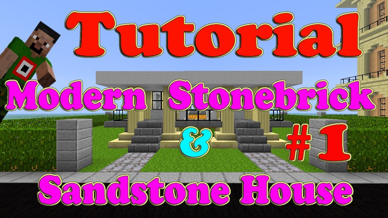 Minecraft Tutorial Of Modern Stonebrick & Sandstone House Part-1 - YouTube
