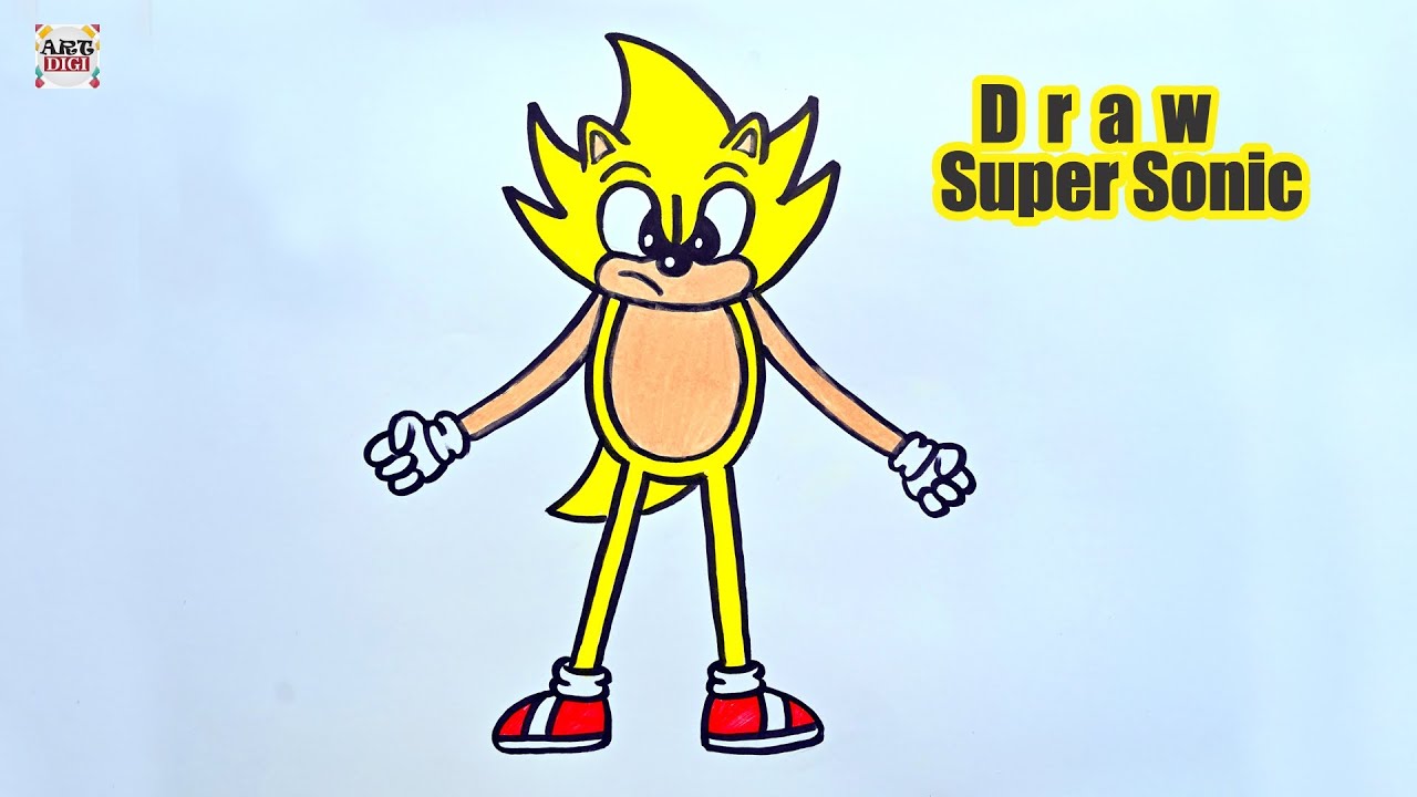 How To Draw Super Sonic | Easy Drawing Step by Step - YouTube