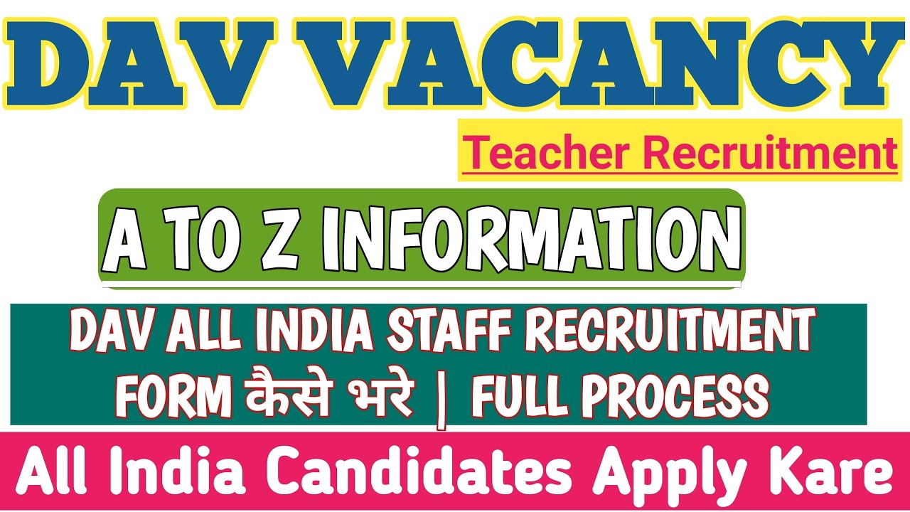 DAV FORM ONLINE KAISE FILL KARE | HOW TO FILL DAV VACANCY FORM | DAV ...