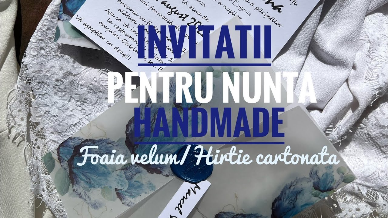 INVITATII PENTRU NUNTA/CREATE DIN FOAIA VELUM SI FOAIE CARTONATA ...