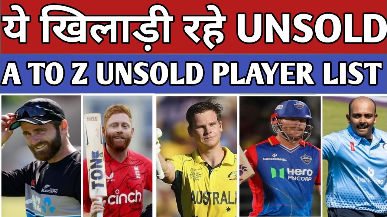 A TO Z IPL Auction Unsold Player List|Why These Player Are Unsold - YouTube