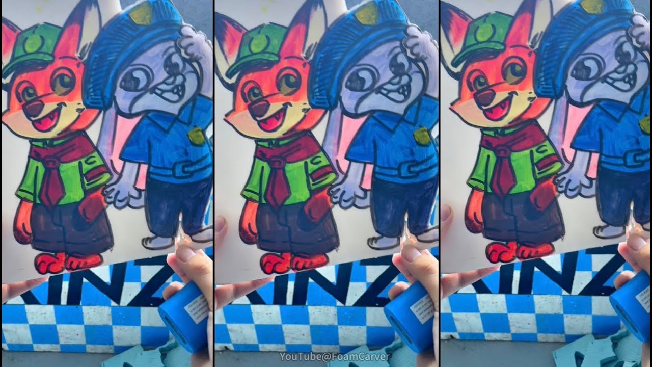 Foam-tastic Zootopia: Cutting Out Fun with a Heated Knife! # ...