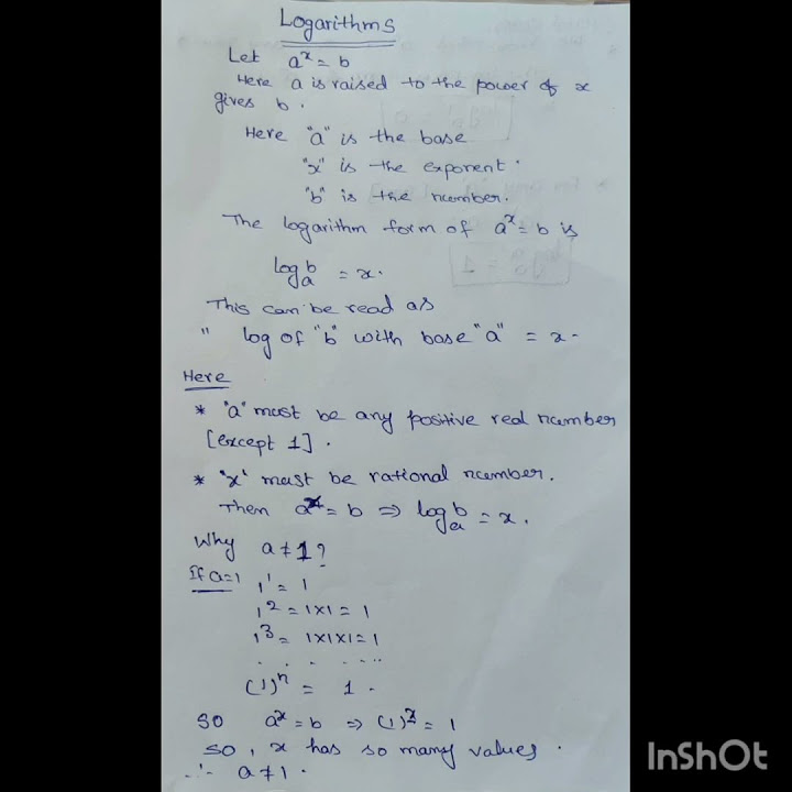 Logarithms (PART1) - YouTube
