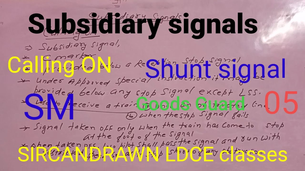 #subsidiary signal/calling on/shunt/departmental exams/promotional ...