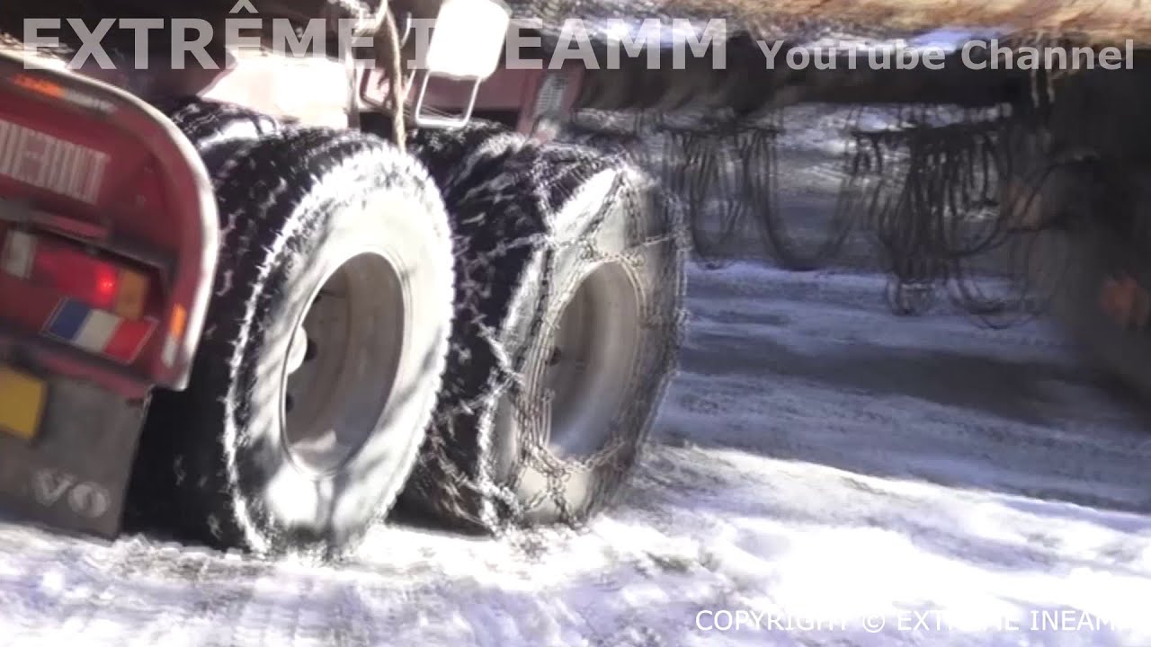 VIRAGE DIFFICILE SUR GLACE EN MONTAGNE Chauffeur de grumier Métier de l ...