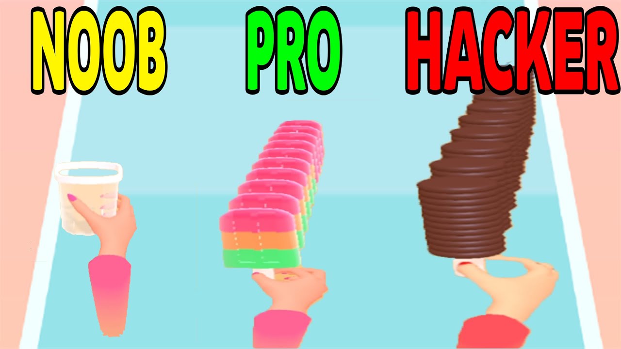 Popsicle Stack - NOOB VS PRO VS HACKER - YouTube