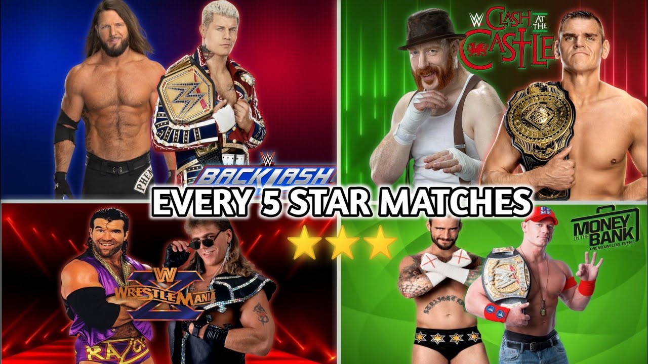 Every WWE 5 Star Matches - YouTube