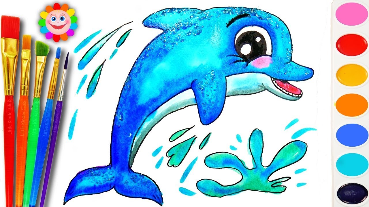 DOLPHIN FOR KIDS Drawing - Рисование Дельфина для детей | Bolalar uchun ...