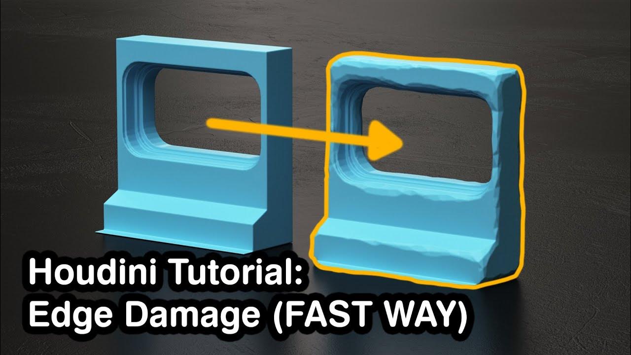 Houdini Tutorial: Edge Damage || FAST WAY - YouTube