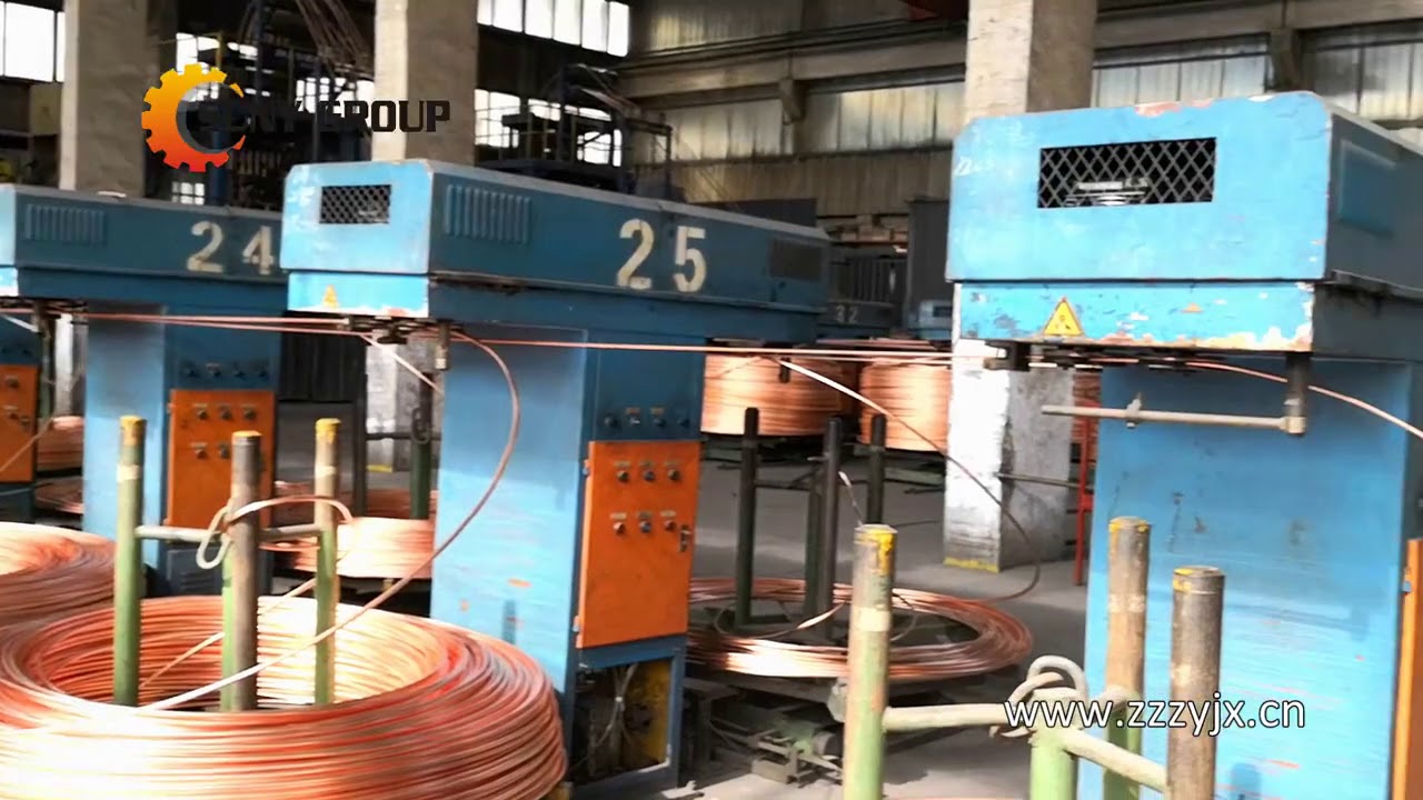 copper rod machine line - YouTube