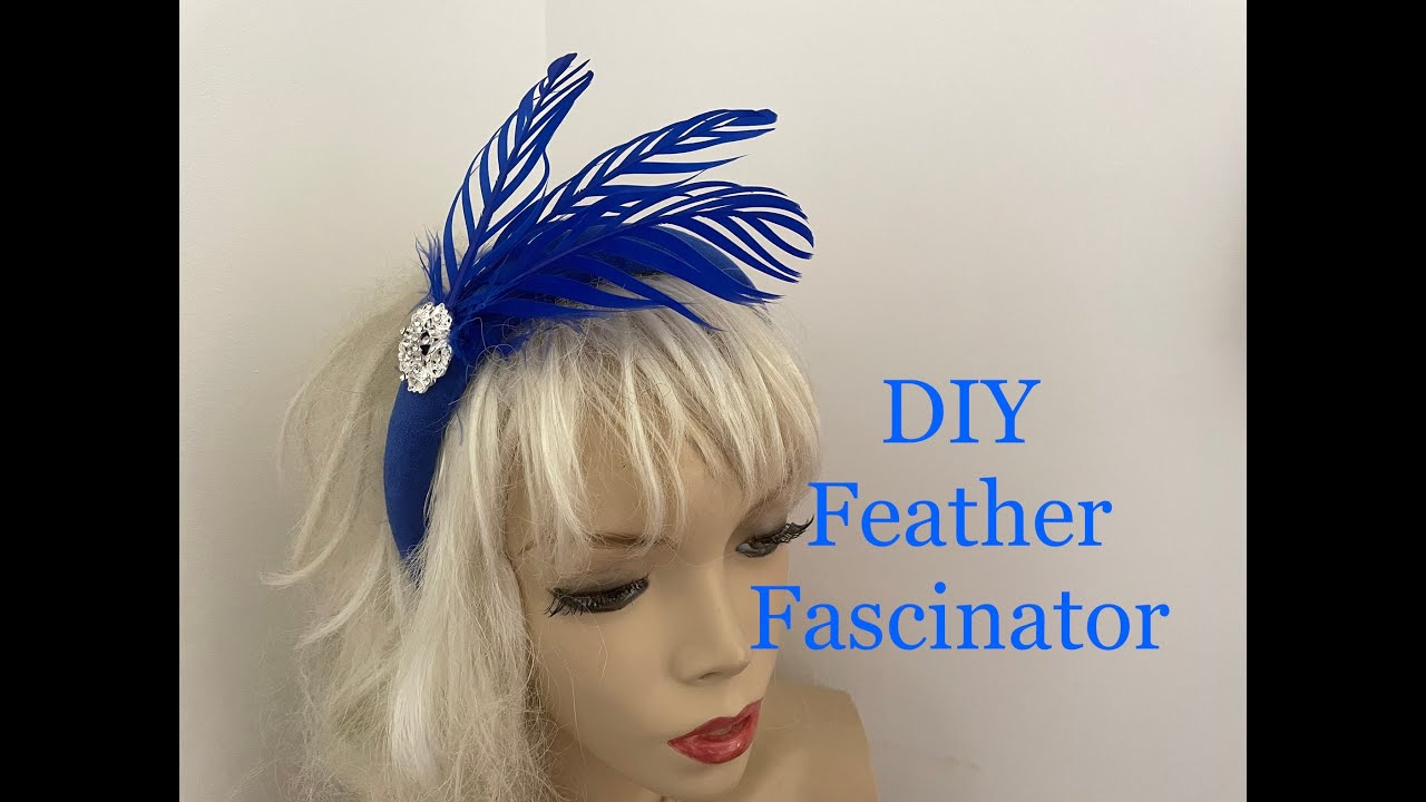 How to make a Feather Fascinator, DIY Cobalt Blue Halo Padded Headband ...