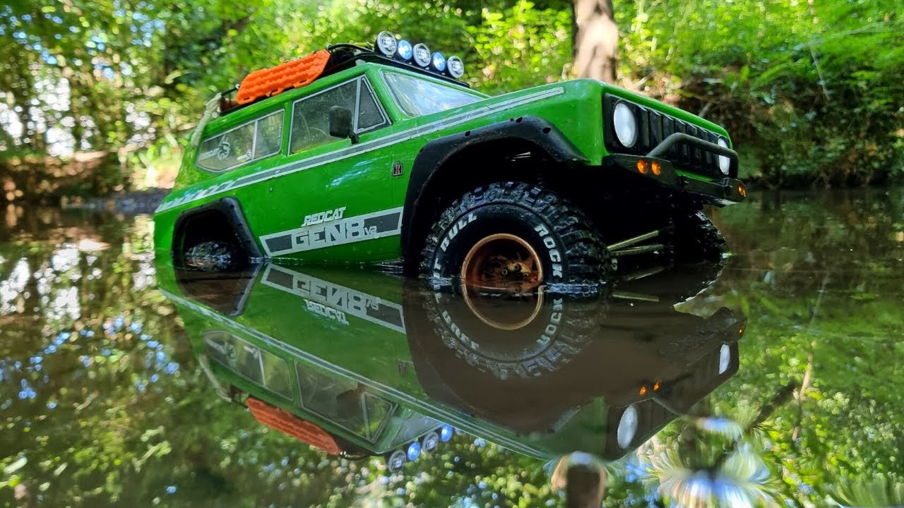 Taking a Dip - Redcat Gen8 v2 Scout II - 1/10 Scale RC Crawler Trail ...