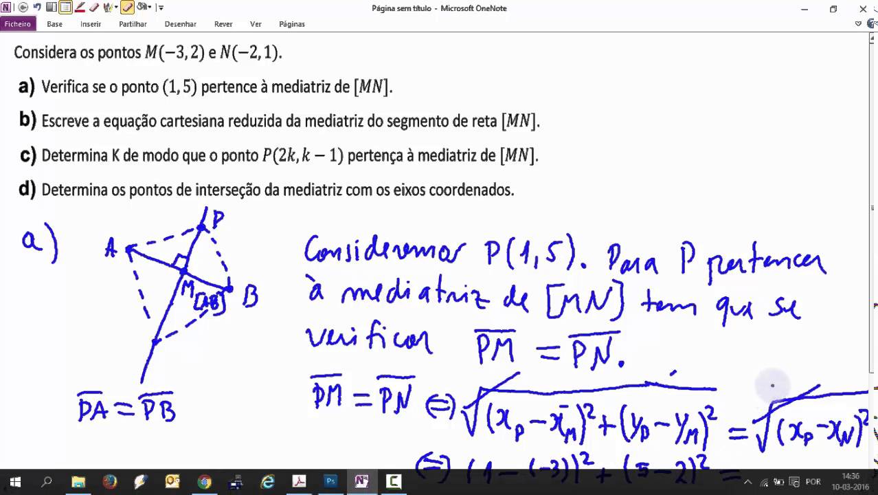 2.1 Equação da reta mediatriz a) - YouTube
