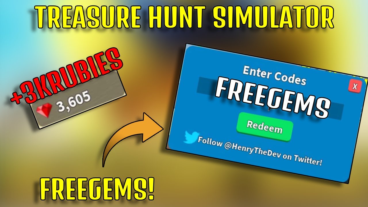 ALL ROBLOX TREASURE HUNT SIMULATOR CODES ! | GEMS AND MORE! - YouTube