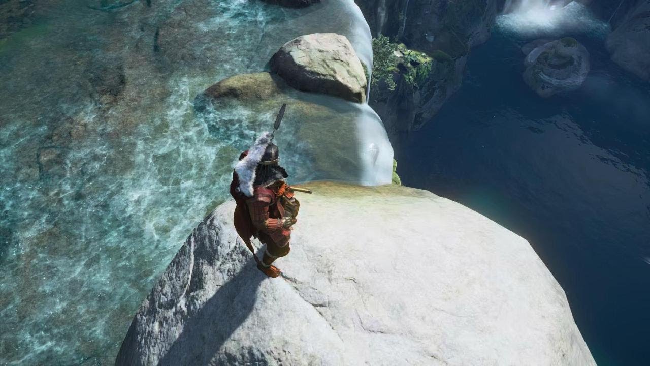 Jin Sakai Jumping off from top of the highest water fall cliff [Ghost ...