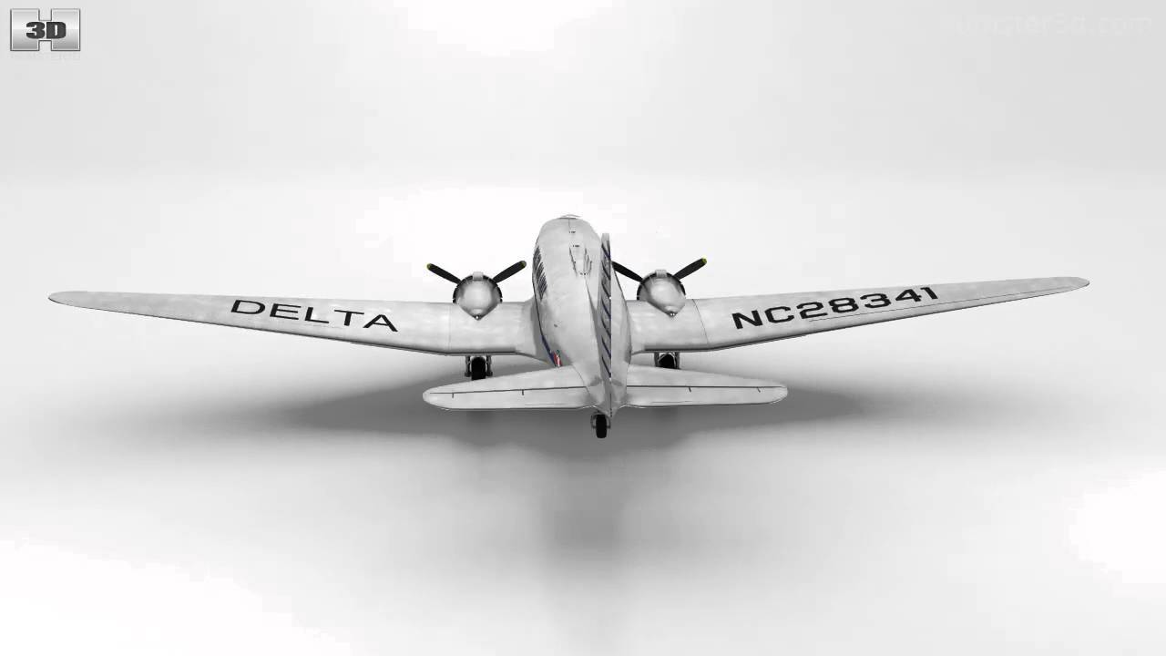 Douglas DC-3 3D model by 3DModels.org - YouTube