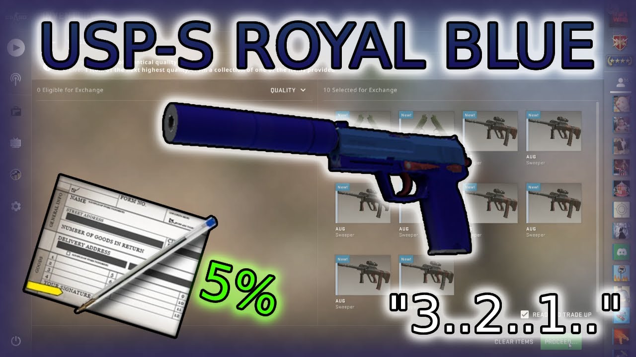 USP-S Royal Blue Trade Up! - YouTube