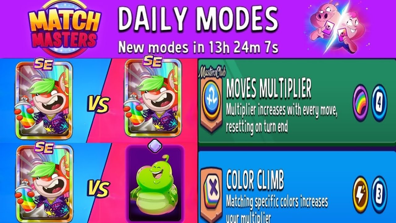 Daily Modes Color Climb | Clup Moves Multipier | Match Masters - YouTube