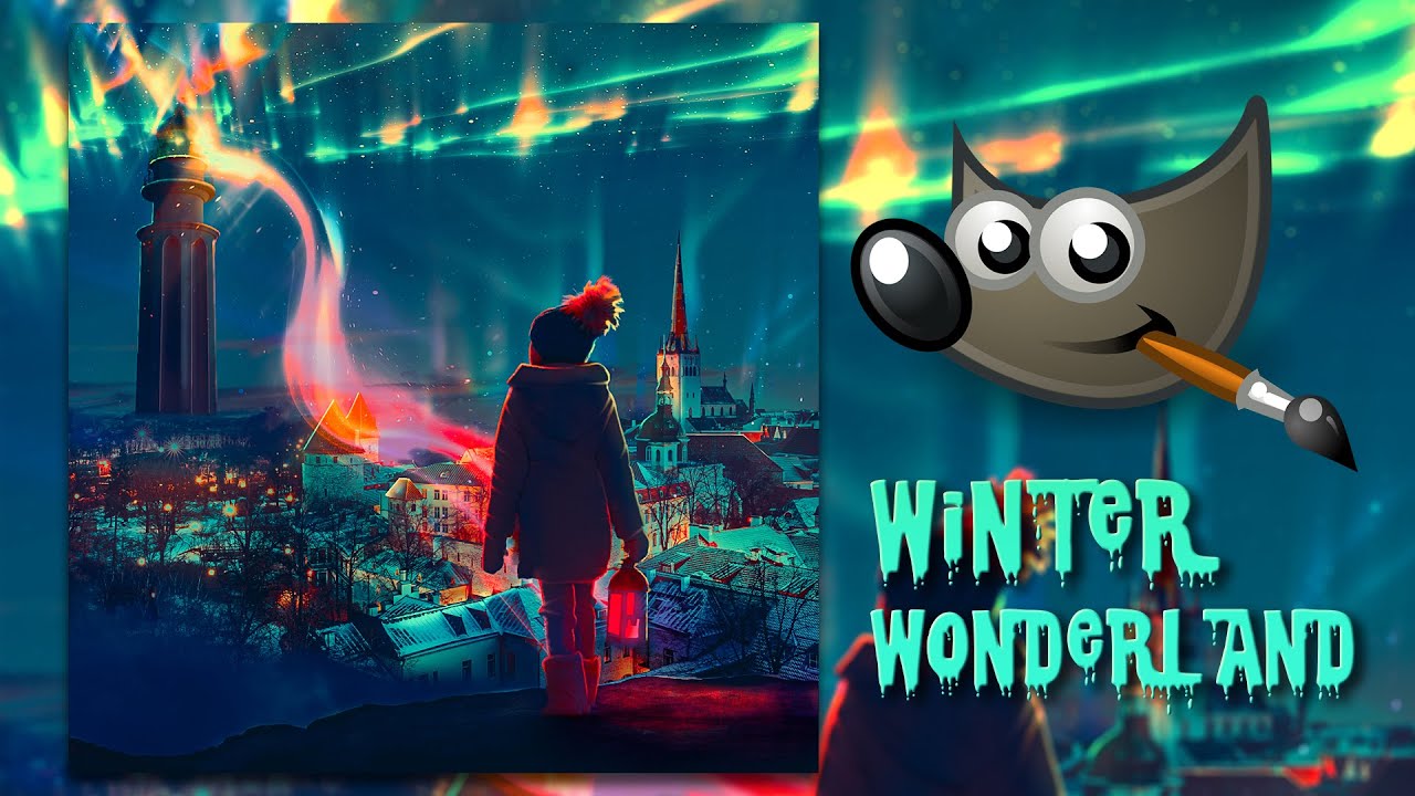 Winter Wonderland Challenge Speed Art In GIMP - YouTube