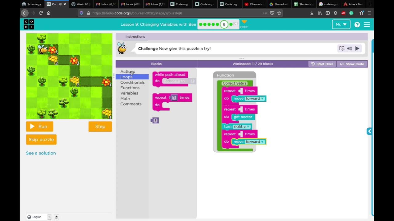Lesson 9 Changing Variables with Bee - Part 2 | Grade 5 | Code.org ...