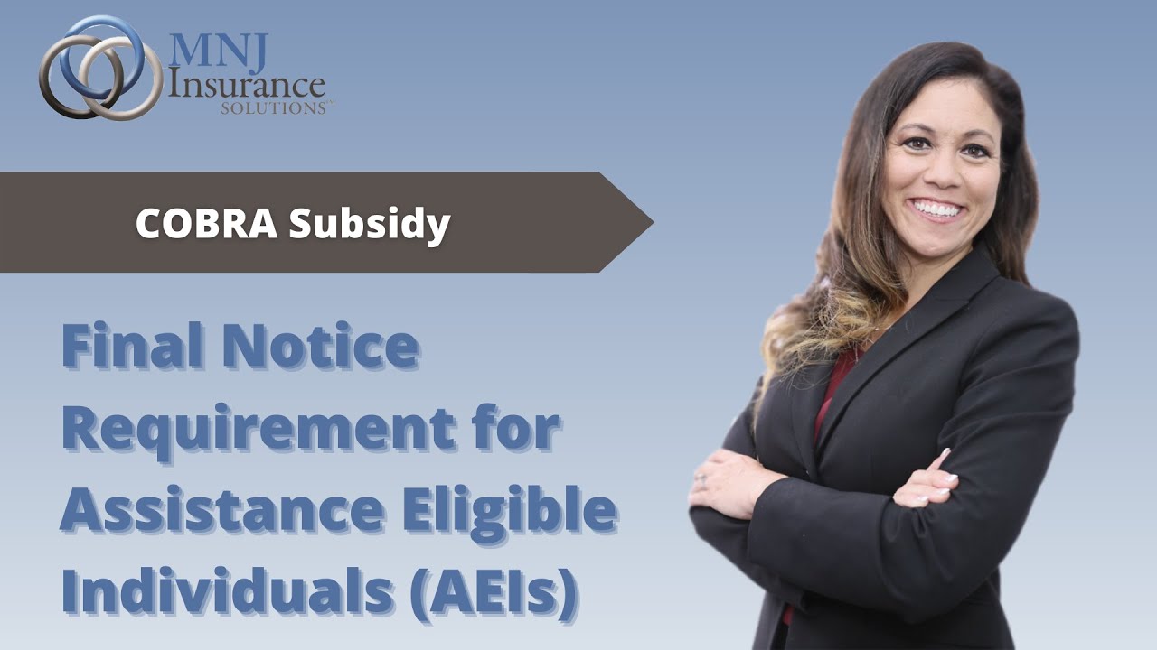 COBRA Subsidy Final Notice Requirement - YouTube