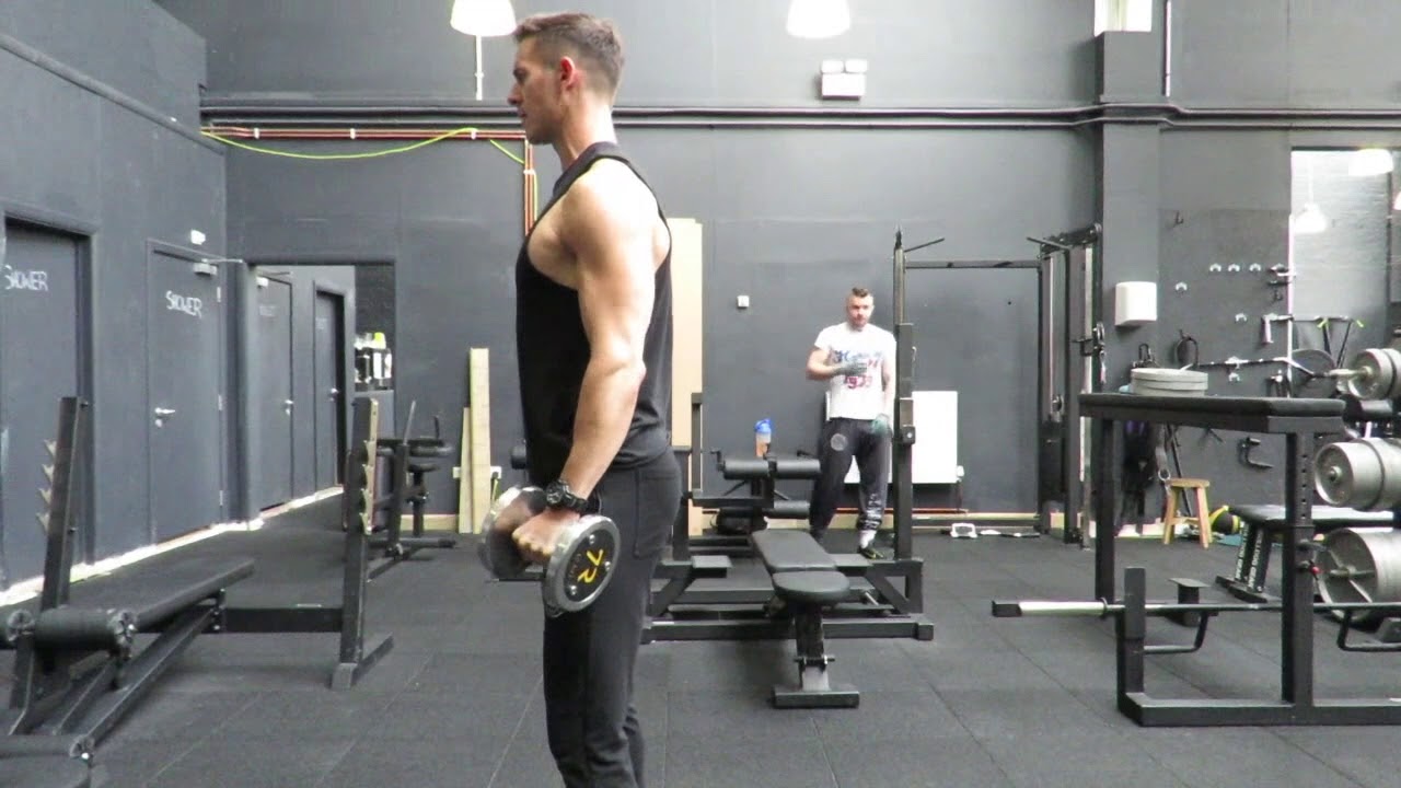 Standing DB Lat Raise - YouTube