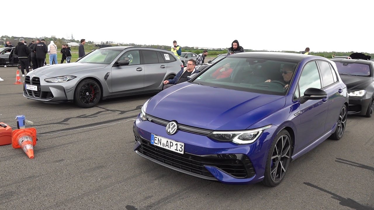 BMW M3 Touring G81 vs Volkswagen Golf 8 R Akrapovic - YouTube