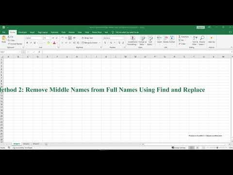 How to Remove Middle Name from Full Name in Excel - YouTube