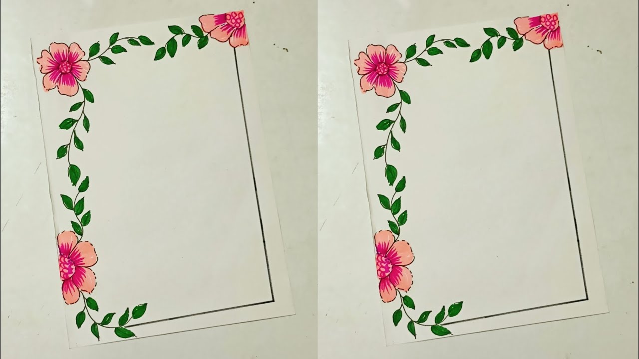 Aesthetic Flower border design |Front page ideas | Project work designs ...