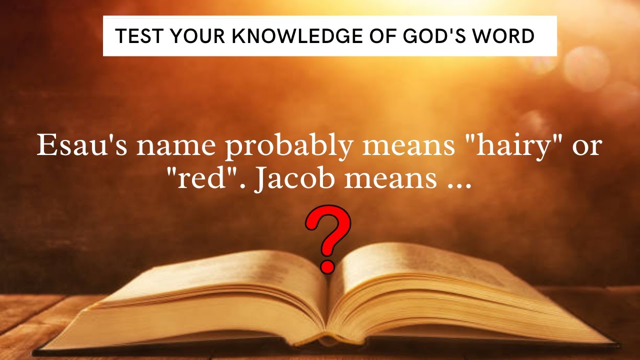 Esau's name probably means "hairy" or "red". Jacob means ... - YouTube