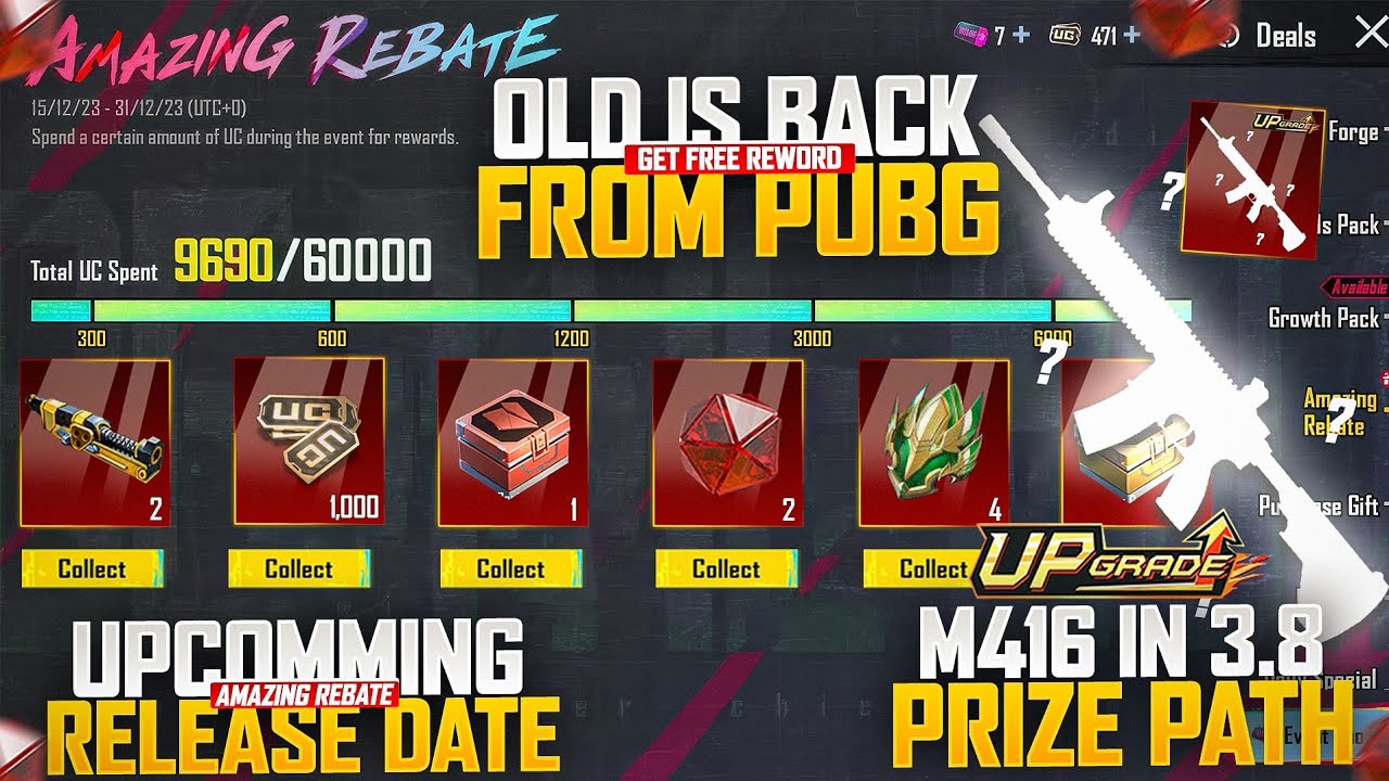 Amazing Rebate New Release Date? | M416 In 3.8 Prize Path | Last Date ...