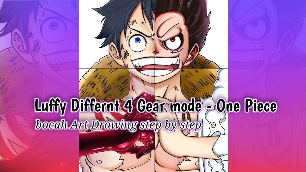 Drawing Luffy 4 difference gear mode | One Piece #luffy - YouTube