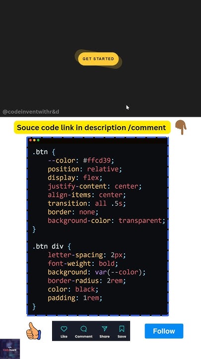 Create Animated Get Started Button using HTML CSS #coding #webdevelopment - YouTube